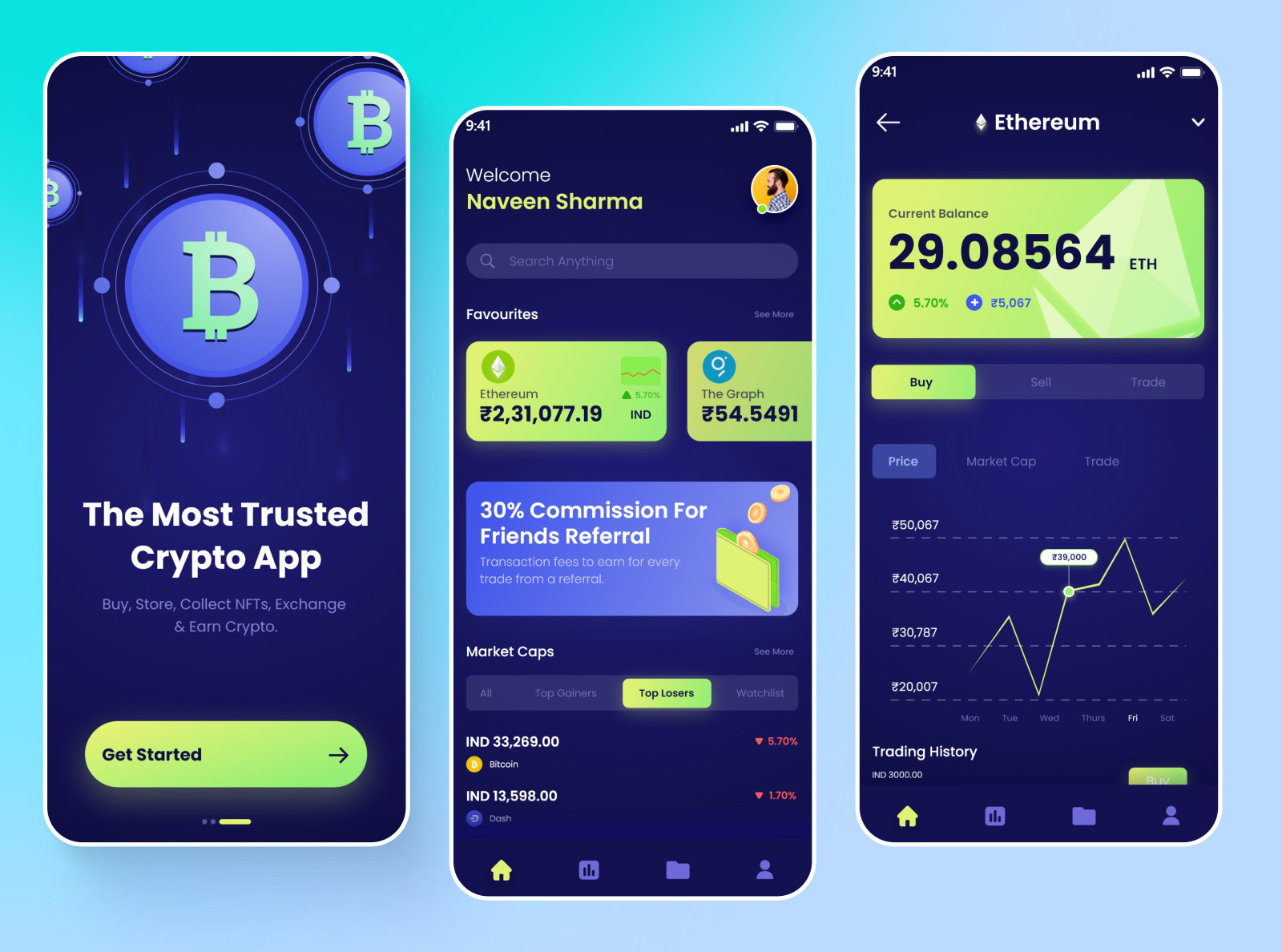 Cryptocurrency App Design by Saurav Nayak on Dribbble