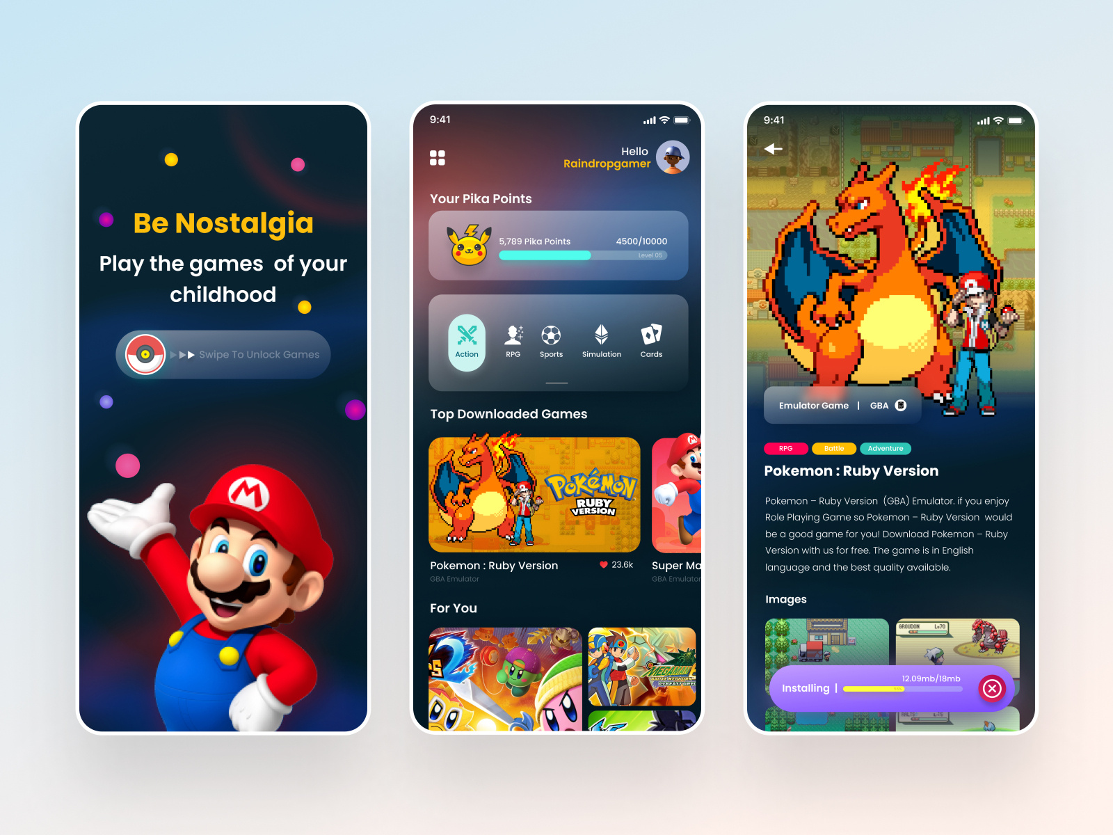 Game application UI by Saurav Nayak on Dribbble