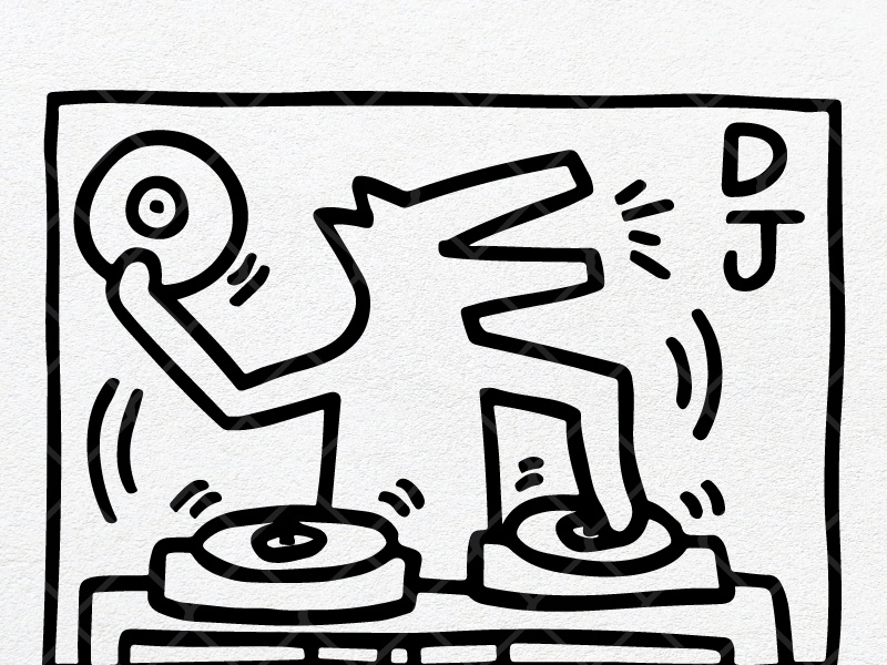 Keith Haring DJ Dog by SVG Prints on Dribbble Keith Haring DJ Dog by SVG Prints on Dribbble