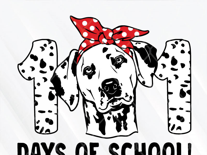 101 Days Of School Dalmatian Dog by SVG Prints on Dribbble