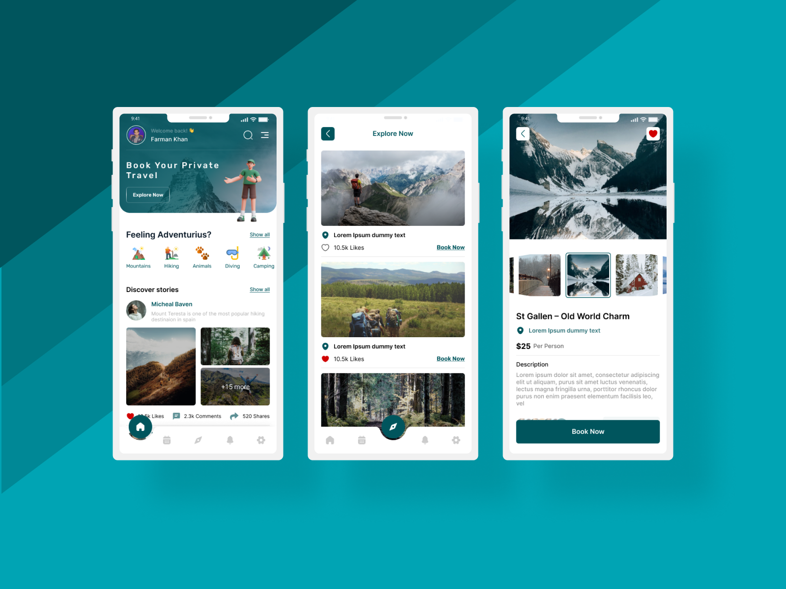 Hiking App by Farman_Khan on Dribbble