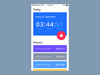 Time Tracker UI by Santhosh Rajendran on Dribbble