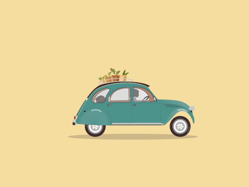 Retro car animation by Ekaterina Burlakina on Dribbble
