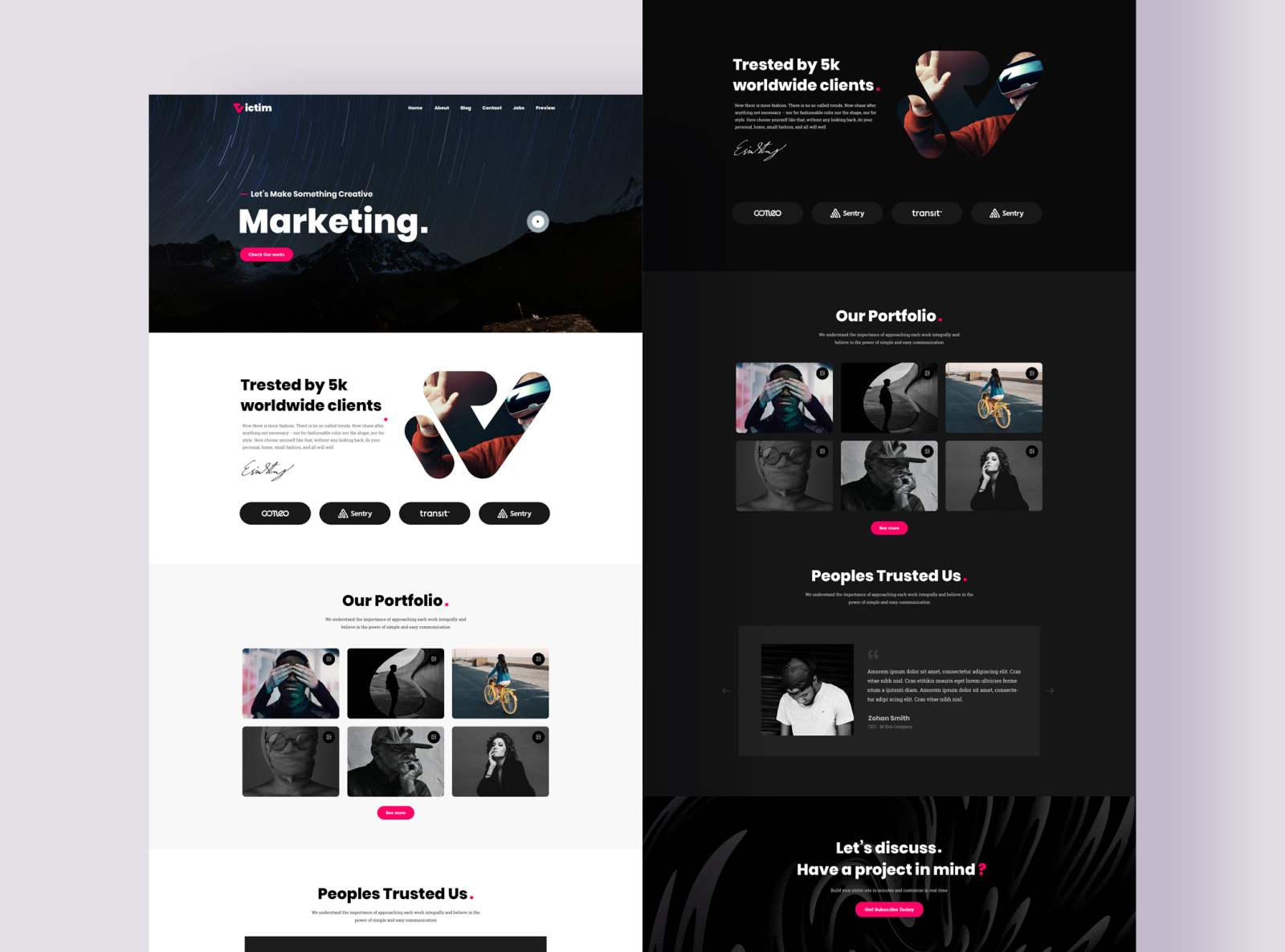 Digital Agency And Portfolio Website Template by Jahid_uiux on Dribbble