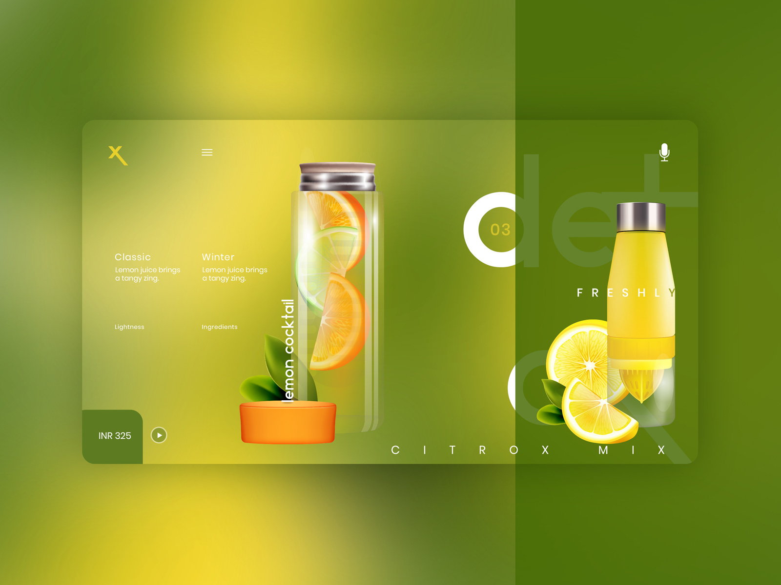 Lemon Cocktail UI Concept by Chintu Saitej on Dribbble