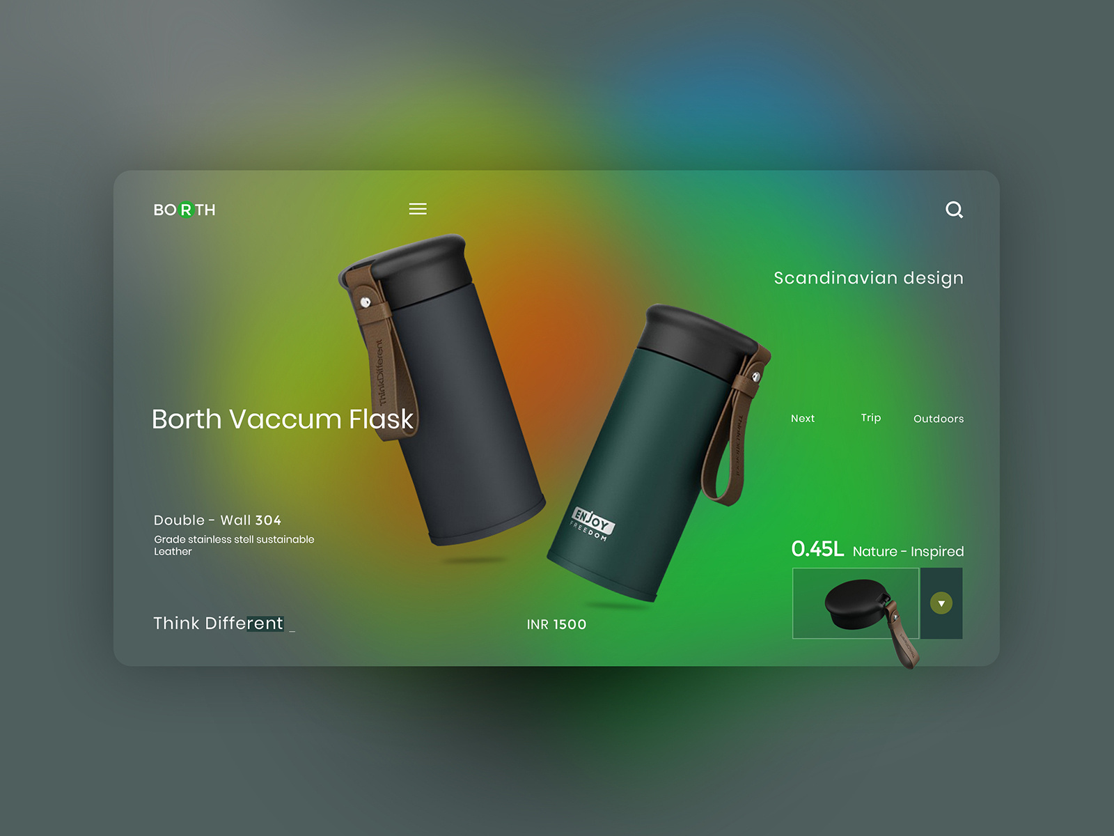Borth Vaccum Flask UI Concept by Chintu Saitej on Dribbble