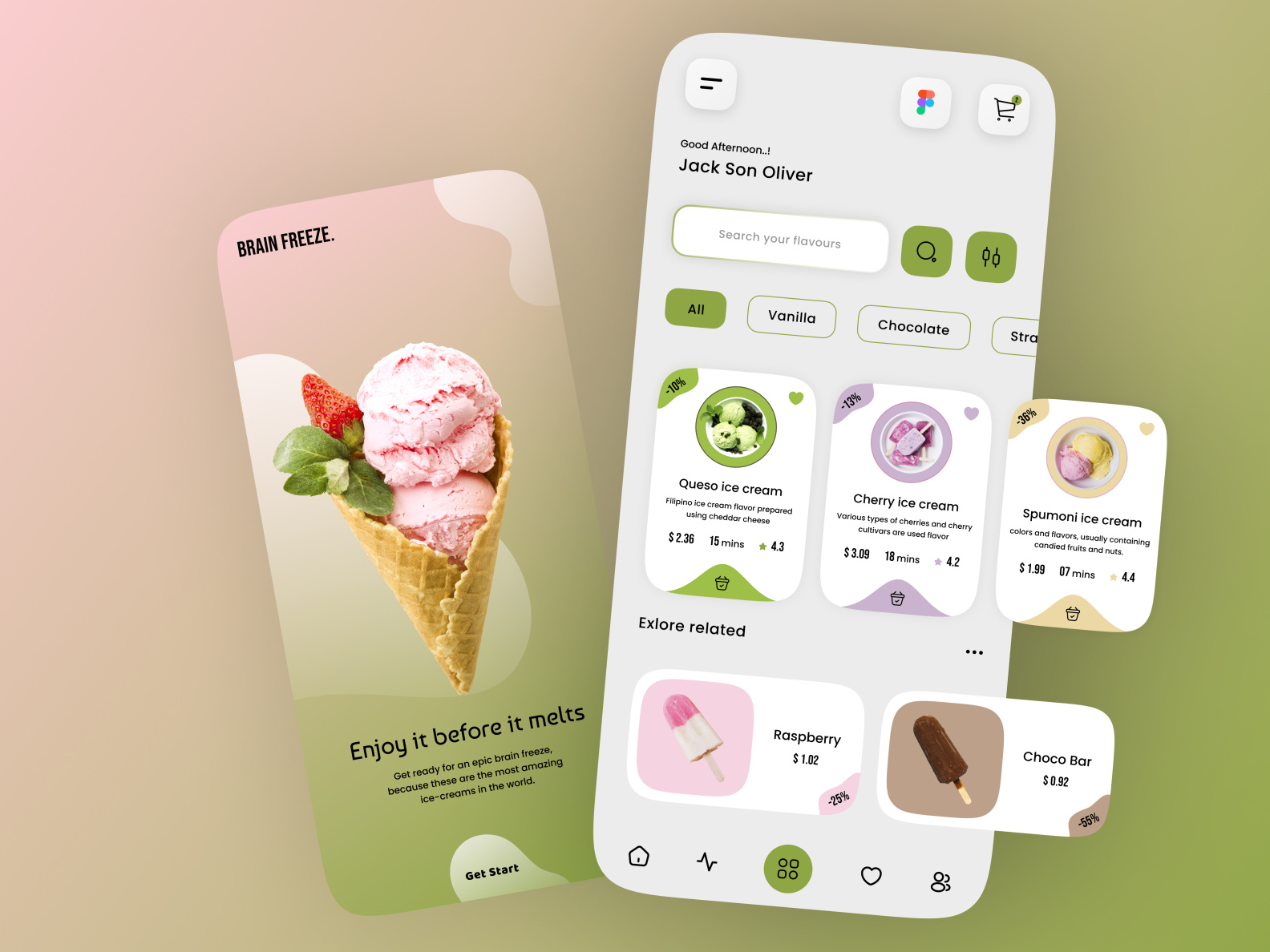 Ice Cream Shopping UI Concept by Chintu Saitej on Dribbble