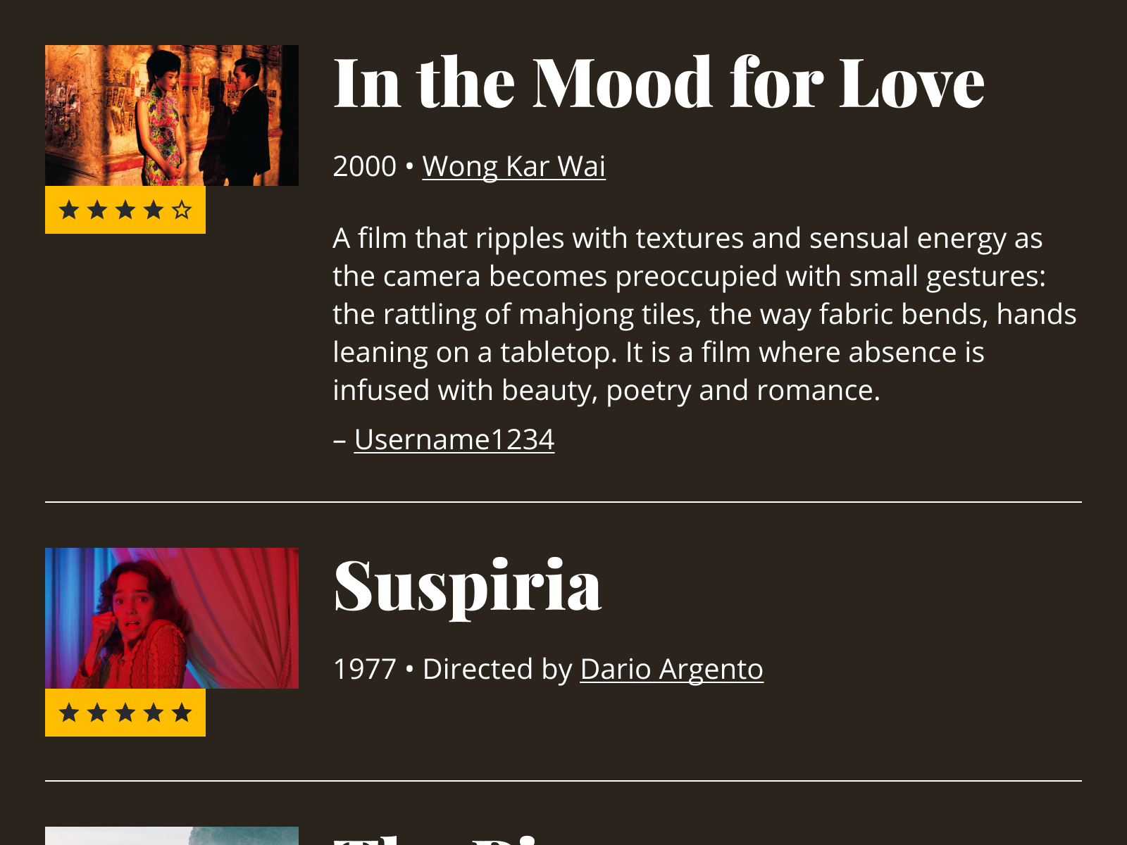 Film reviews listing by Ed Boaden on Dribbble