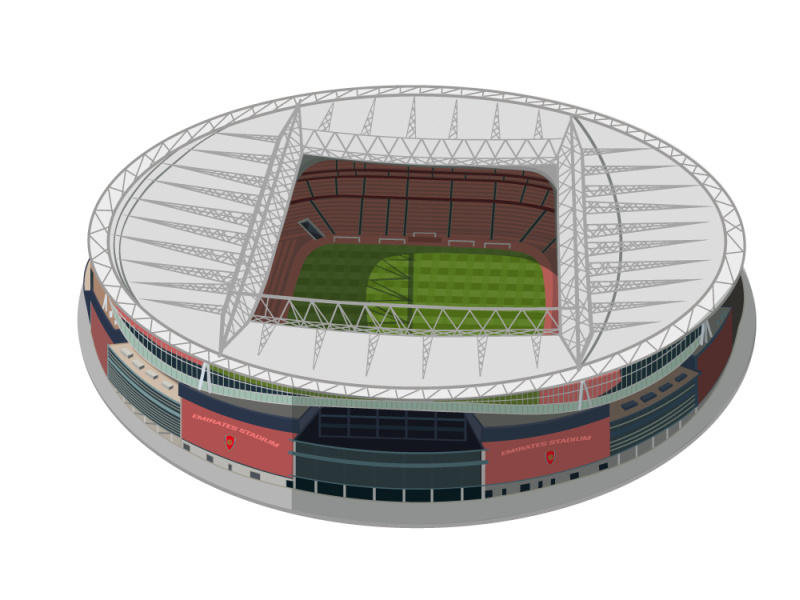Emirates stadium image to realistic vector illustration for NFT by ...