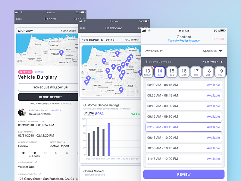 Crime Reporting Mobile App (WIP) by Kyle Chaplin on Dribbble