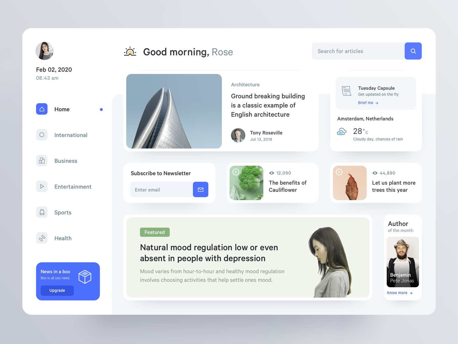 News Application by Vishnu Prasad on Dribbble