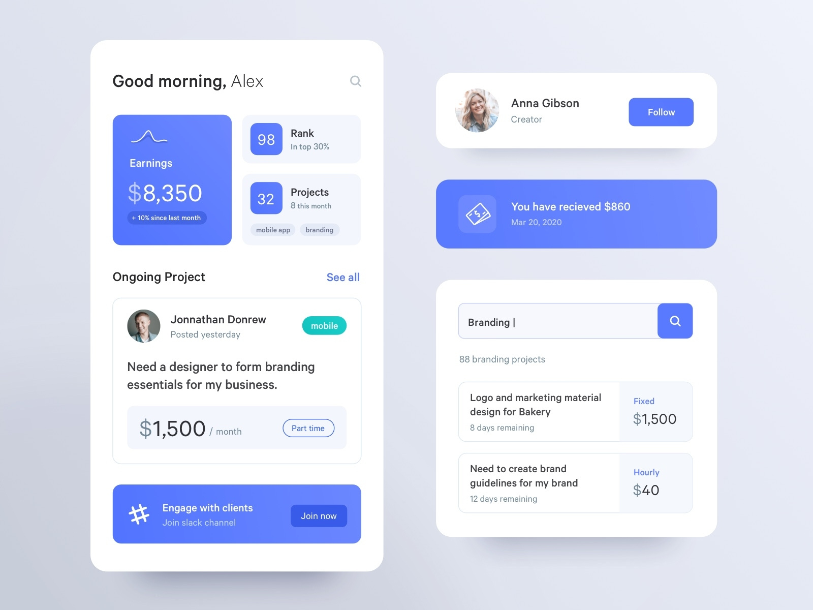 Mobile dashboard by Vishnu Prasad on Dribbble