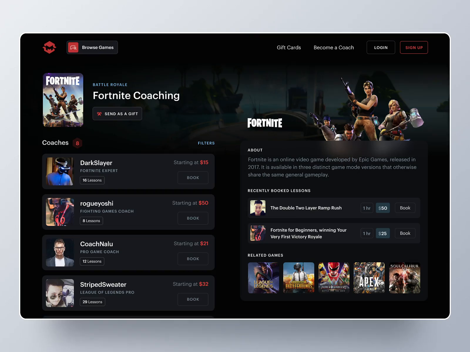 Game Page Redesign by Vishnu Prasad for Metafy on Dribbble