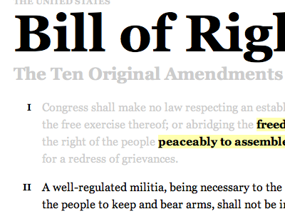 Bill of Rights HTML by Dave Rau on Dribbble