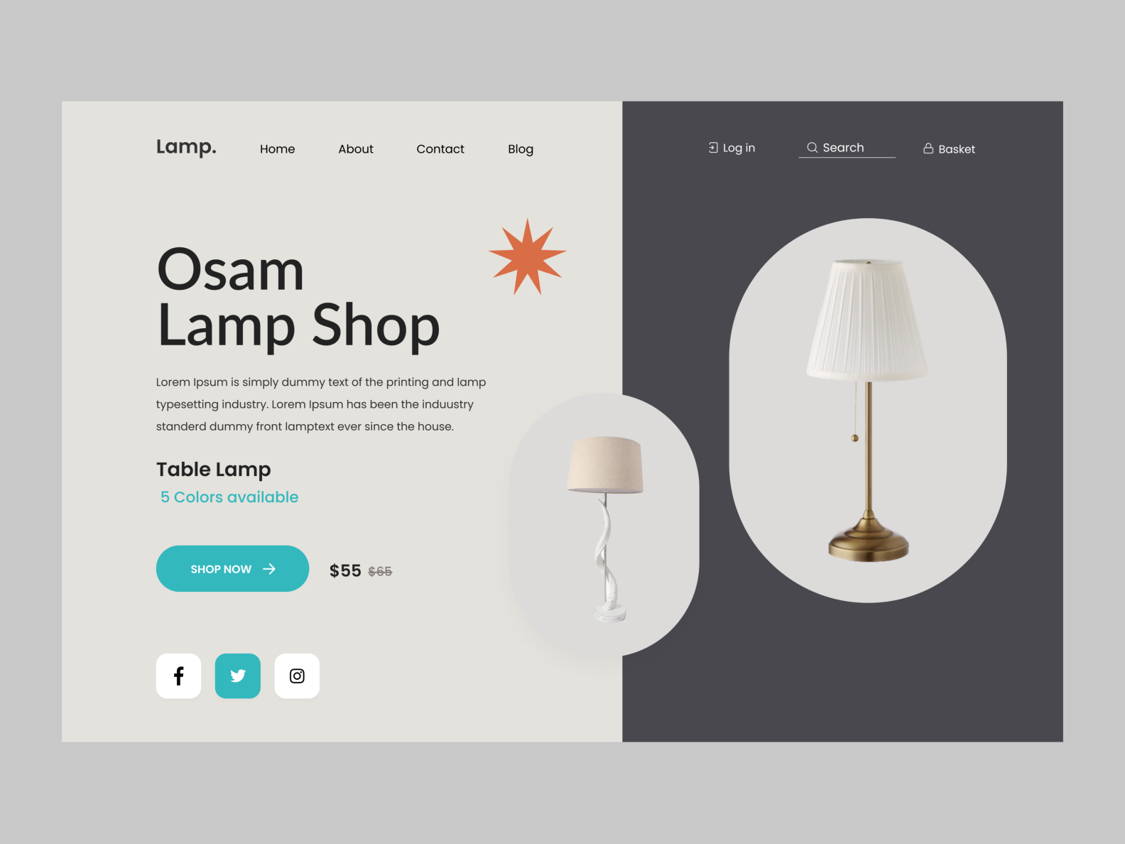 Lamp Landing Page Header by Shariyar Sakib on Dribbble