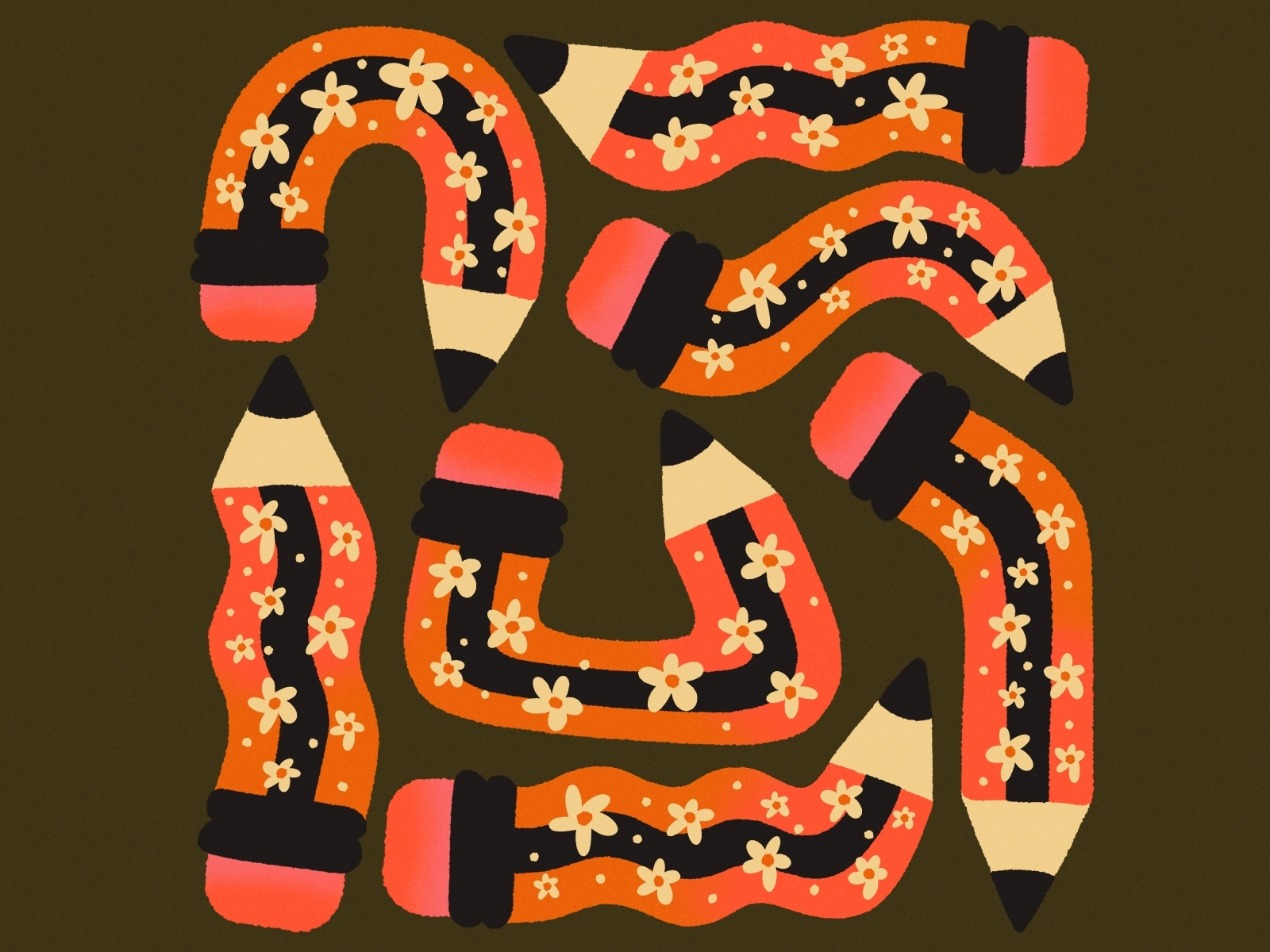 Wiggly Pencils by Nadia Yañez on Dribbble