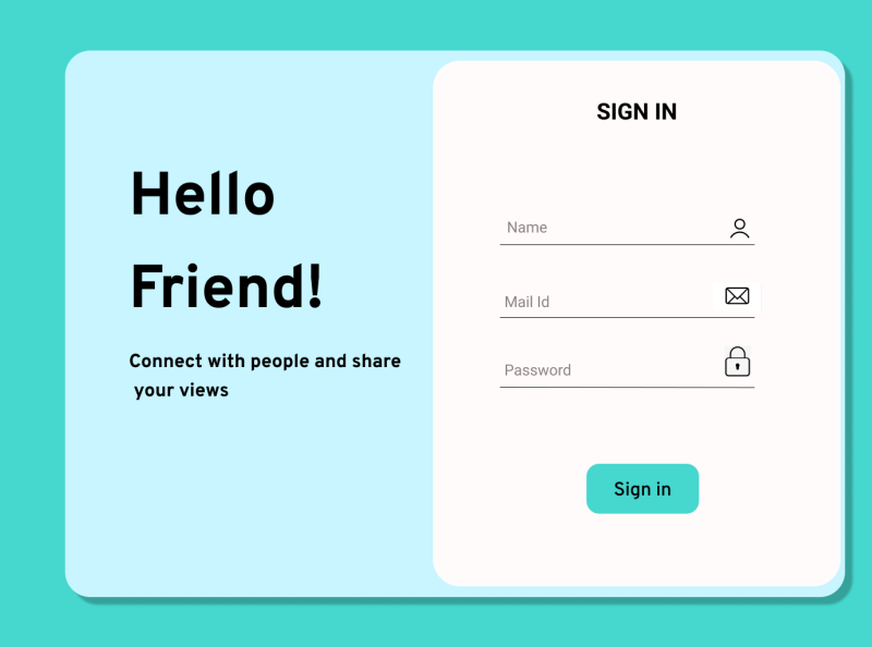 Sign in Page | Hello Friend! Screen by Kota Lakshmi Tulasi on Dribbble
