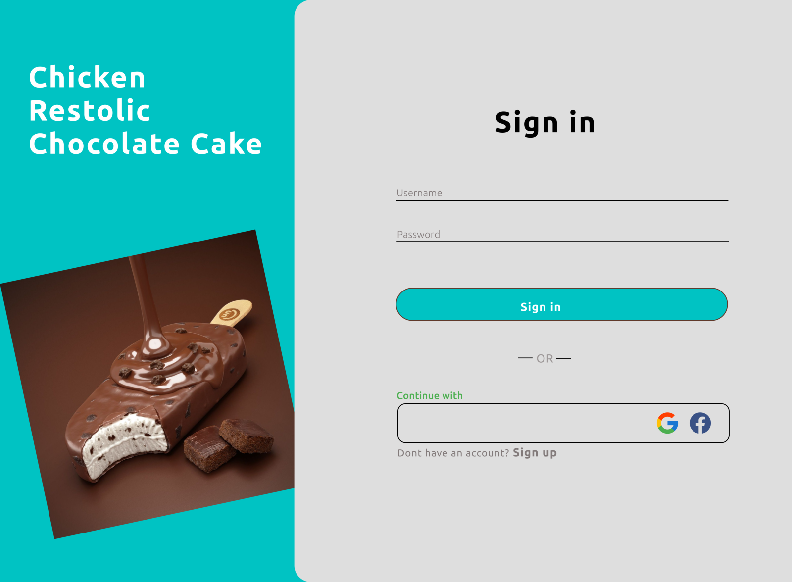 Fast Food Sign in Page by Michael Enyinnaya on Dribbble