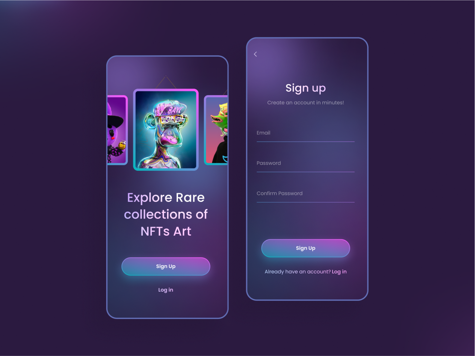 NFT Sign Up Concept by Marios on Dribbble