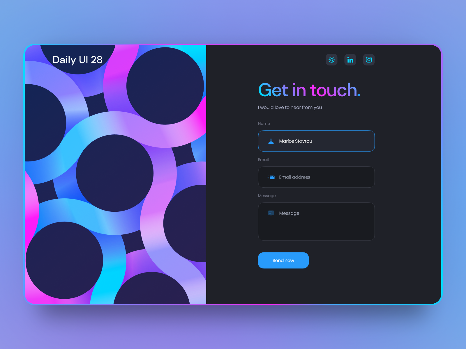 Daily UI 28 - Contact Form by Marios on Dribbble