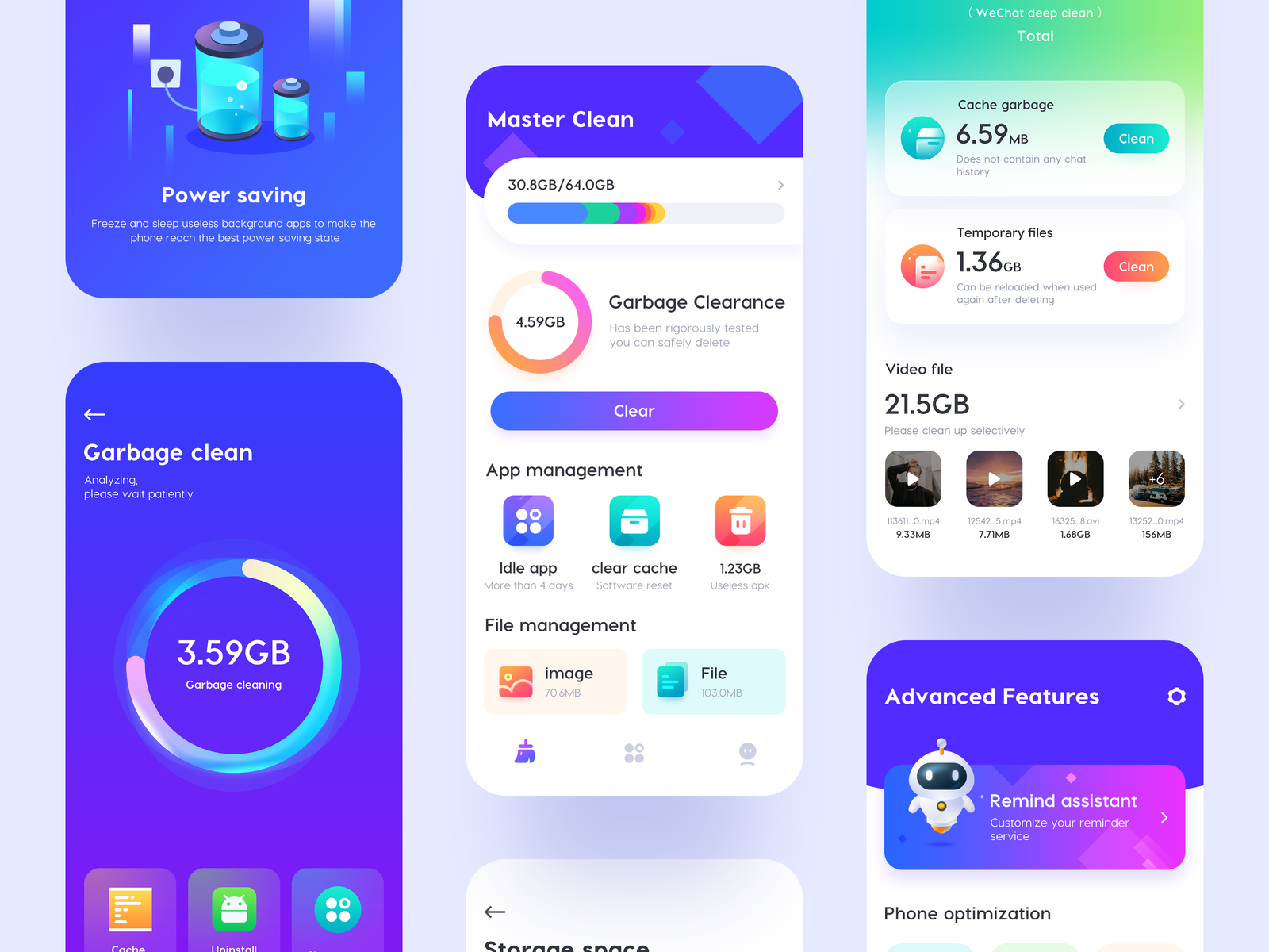 Phone Clean App by HUA on Dribbble