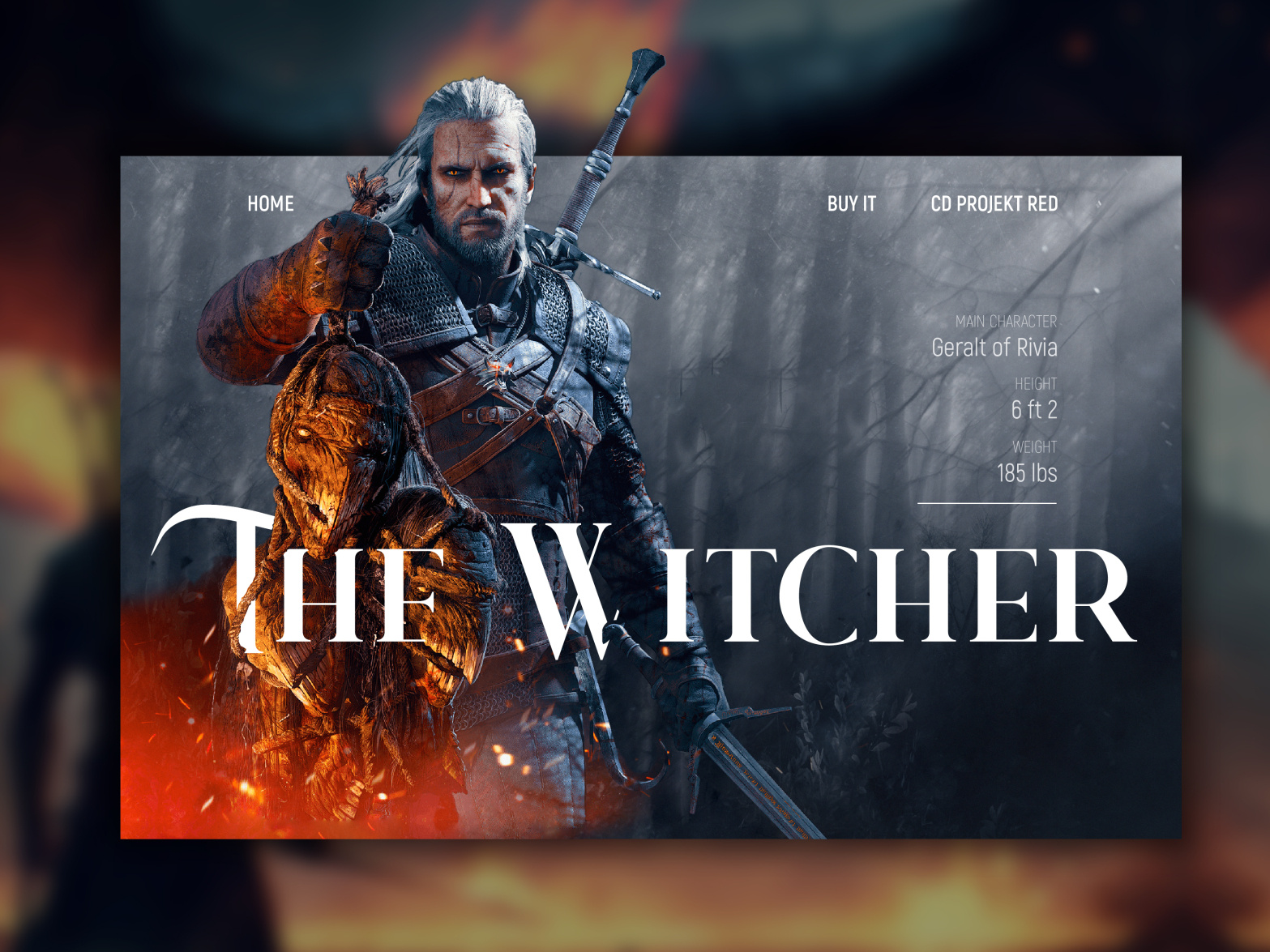 Web Design - The Witcher 3 by Brian Sarmiento on Dribbble