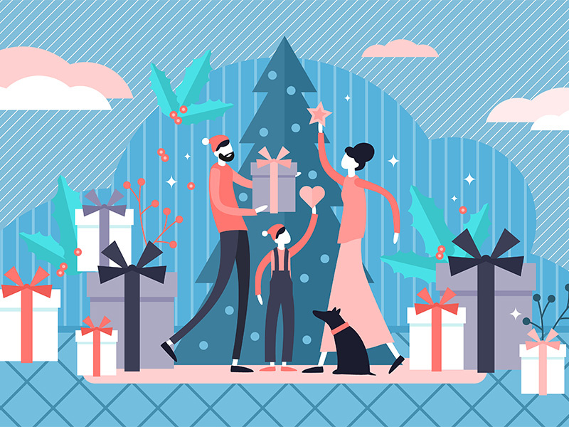 Family Christmas by VectorMine on Dribbble