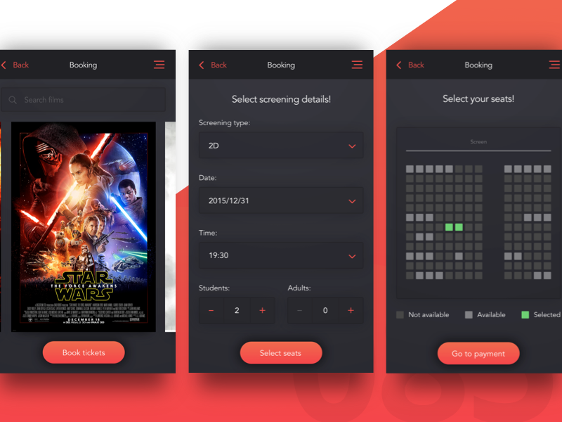 Day 85 - Cinema Application by Bence Vitarius on Dribbble