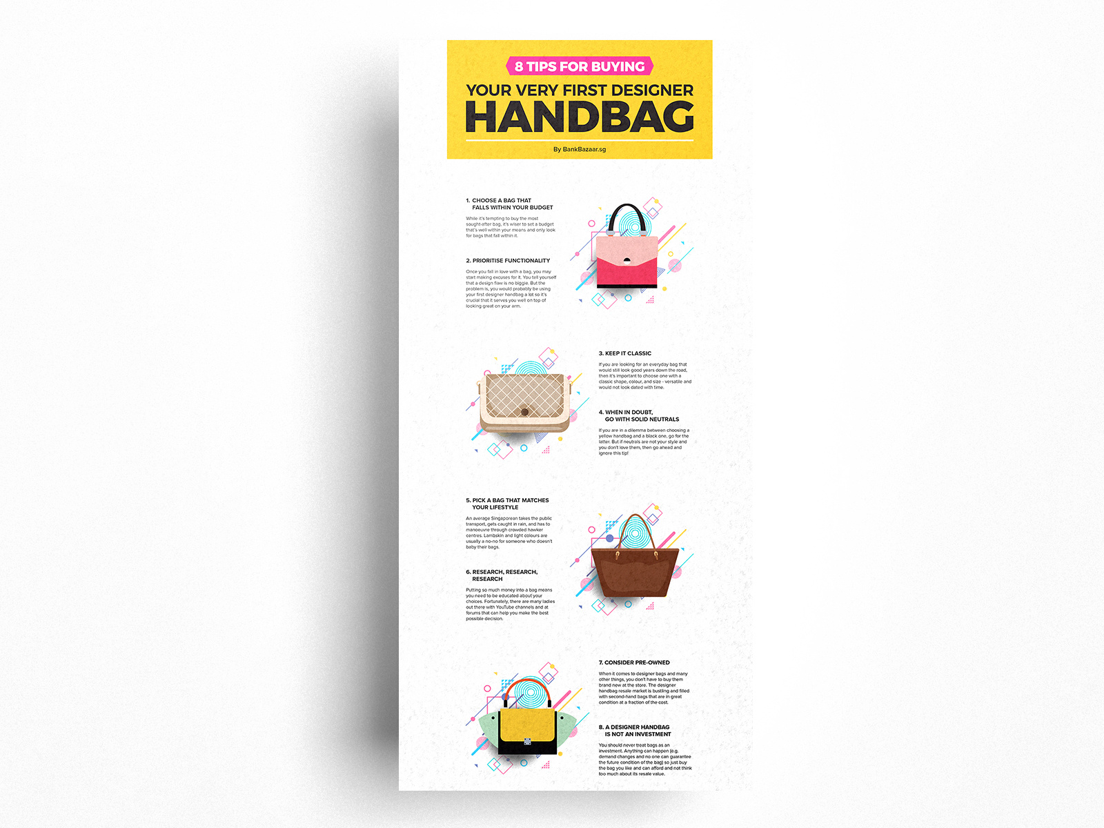 8 Tips for Buying handbag infographic by Creativemonkeys on Dribbble