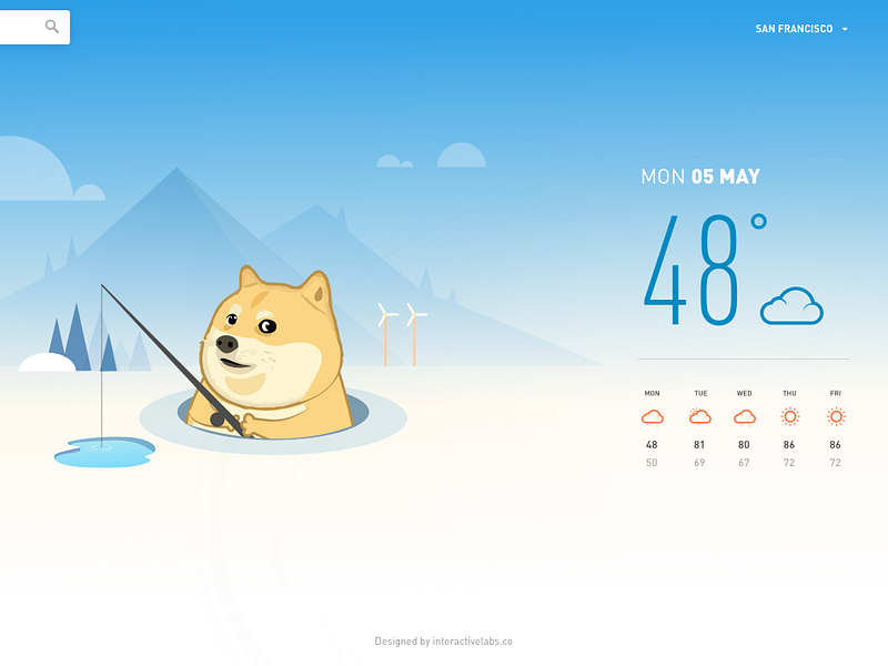 Cloudy with a chance of Doge - Desktop Version by Minh Pham on Dribbble