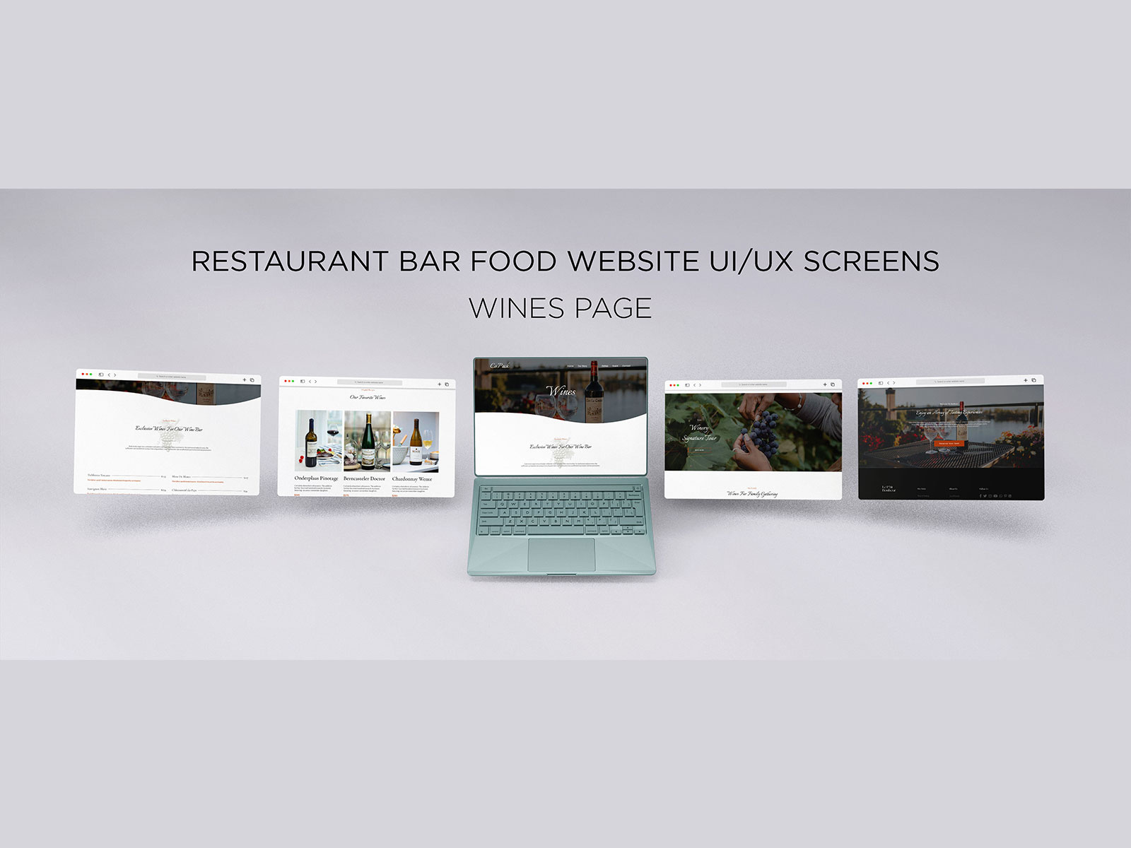 RESTAURANT BAR FOOD WEBSITE UI/UX WINES PAGE SCREEN by Shehryar Anees ...