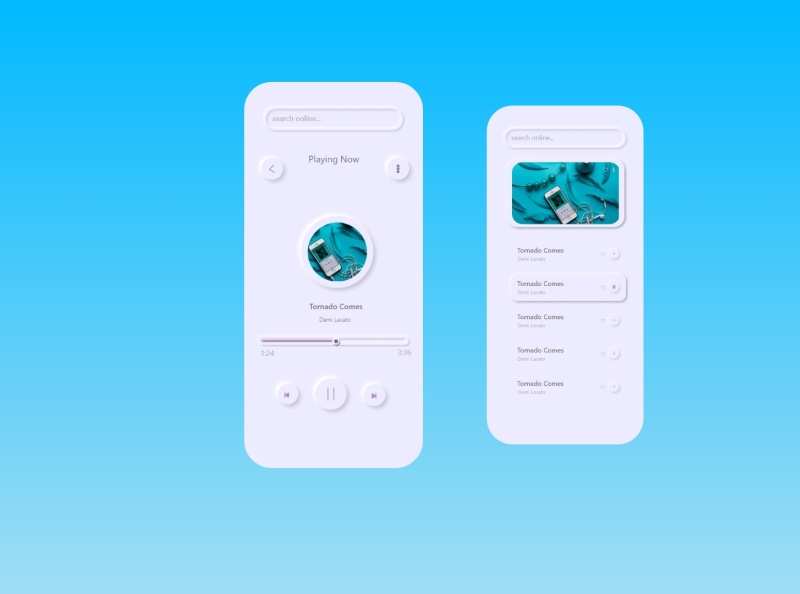 Neumorphism Music player by Danial Rezaee on Dribbble