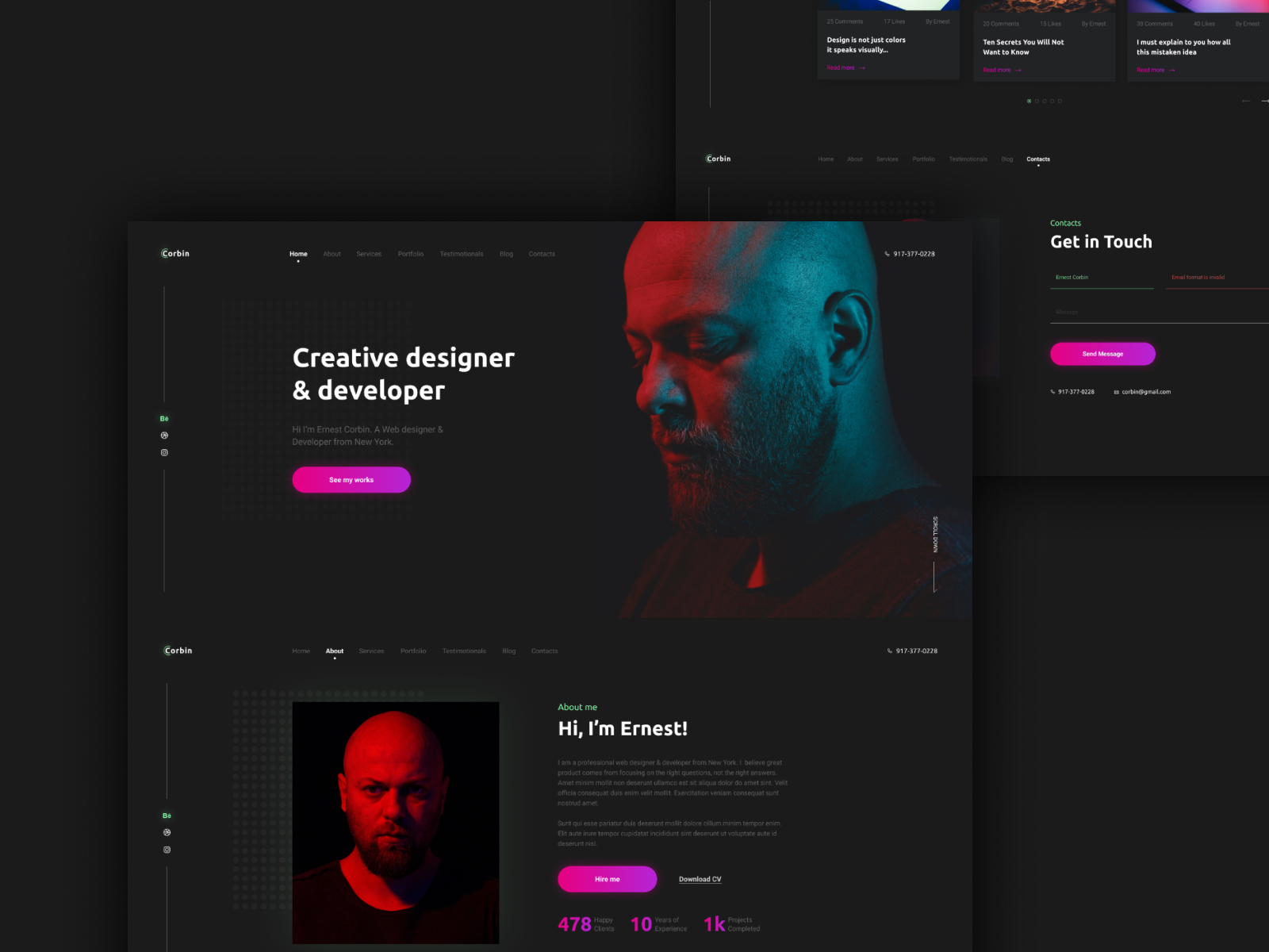 Corbin - Personal Portfolio Website Design by Jevgenijs Rečs on Dribbble