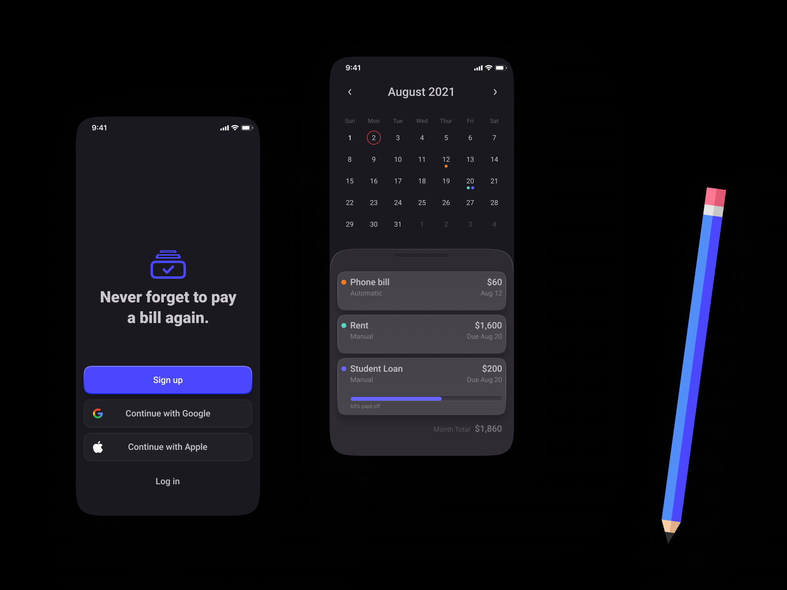 Bill Reminder by Akintomiwa Olaoluwa on Dribbble