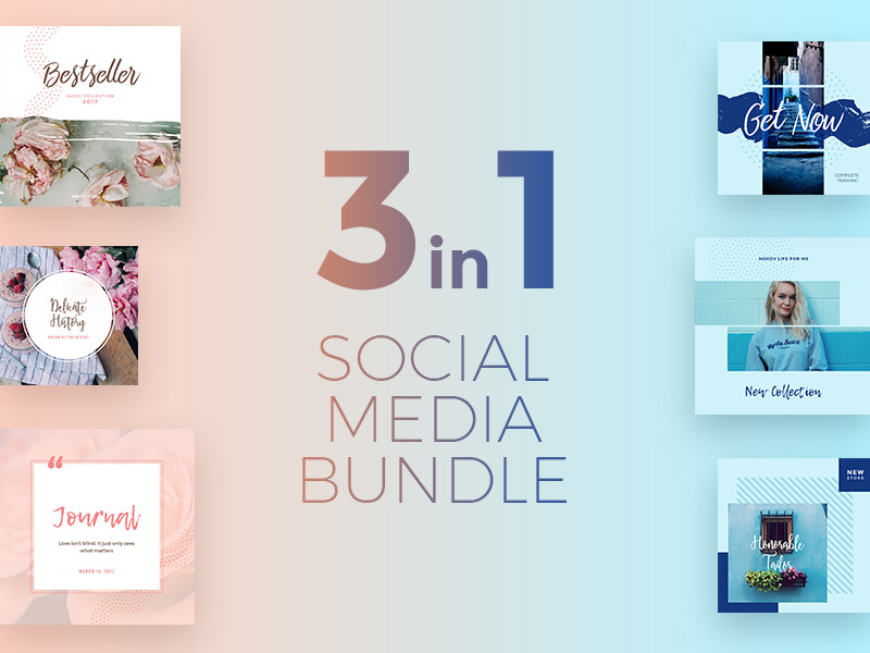 3 in 1 Social Media Bundle by Evatheme Market on Dribbble