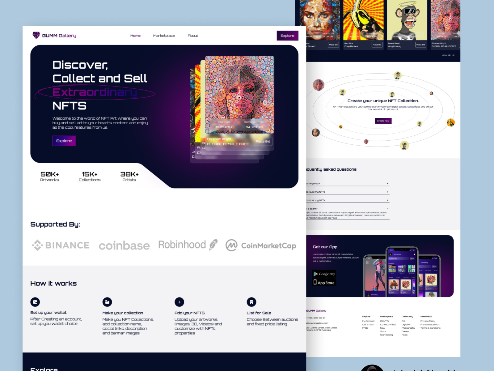 NFT Landing Page by Adeniyi Olamide Jonathan on Dribbble