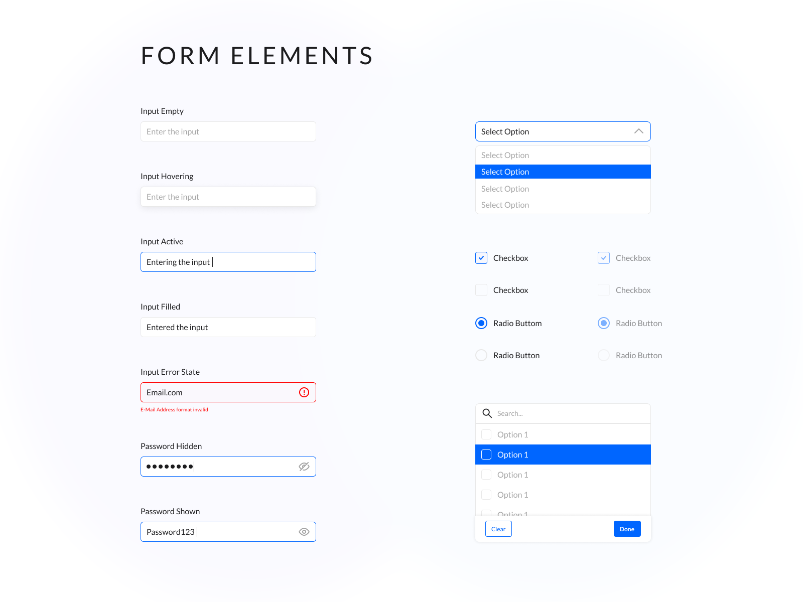 Form Elements by Shubhankar Sawant on Dribbble