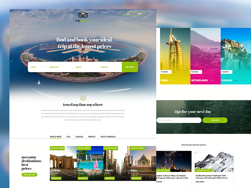 Tripadvisor New Look by Vivek Bhanu on Dribbble