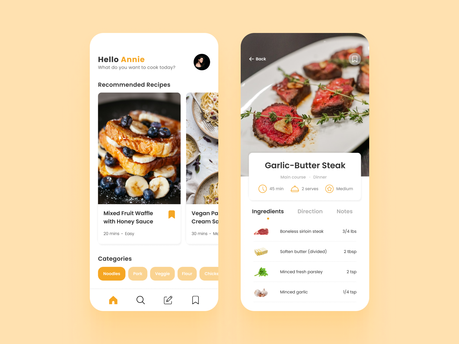 Recipe App | UI Concept by Linh Doan on Dribbble