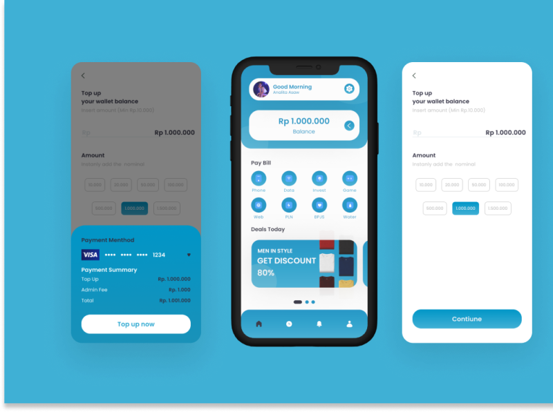 UI Design Mobile E-Wallet by Rizal Zakaria on Dribbble