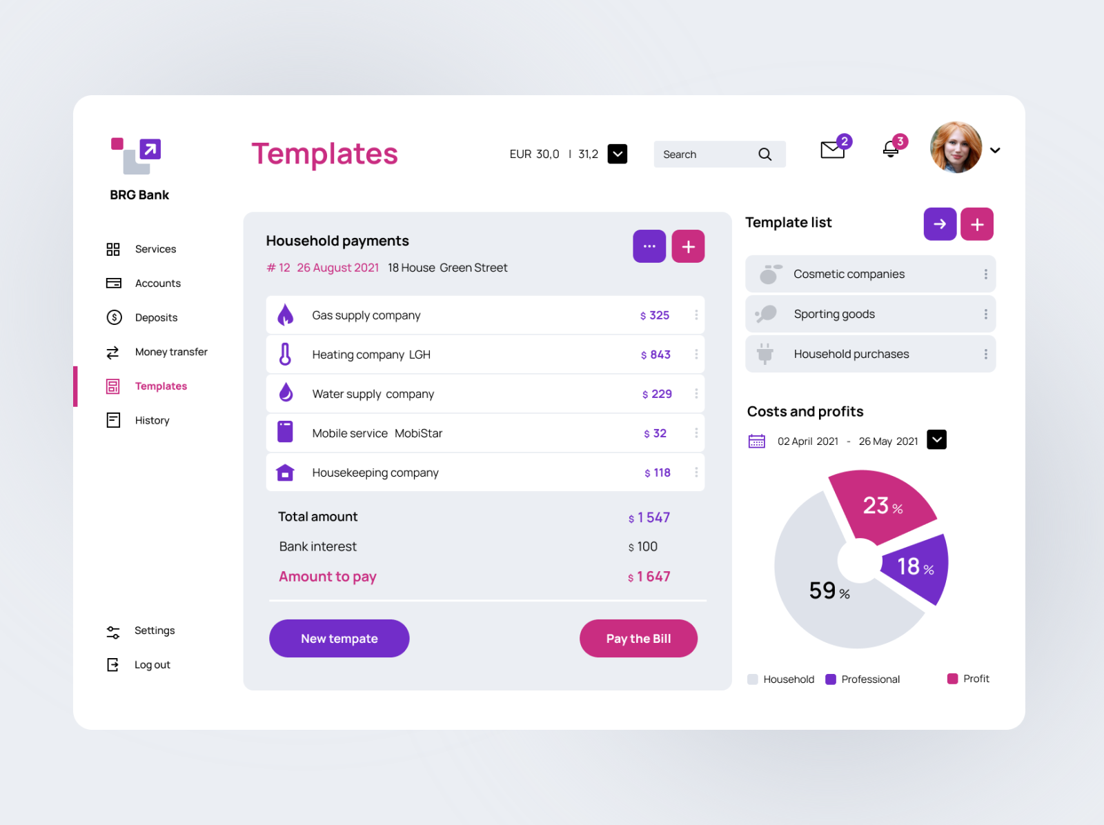 Banking Web Application. Templates page. by Svitlana Nykyforenko on ...