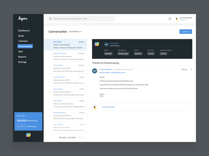 LayersCRM - Conversation Module by Guna Seelan on Dribbble