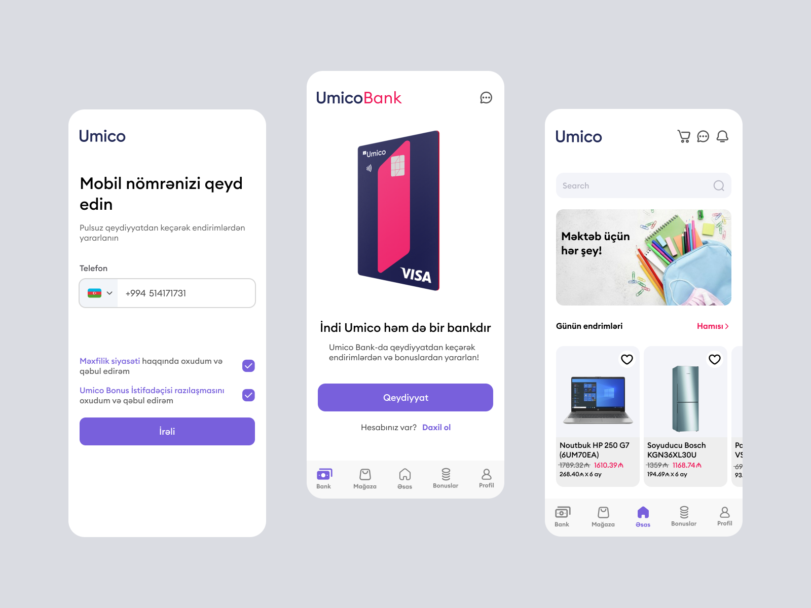 Umico Mobile App by Azad Ahmadli on Dribbble