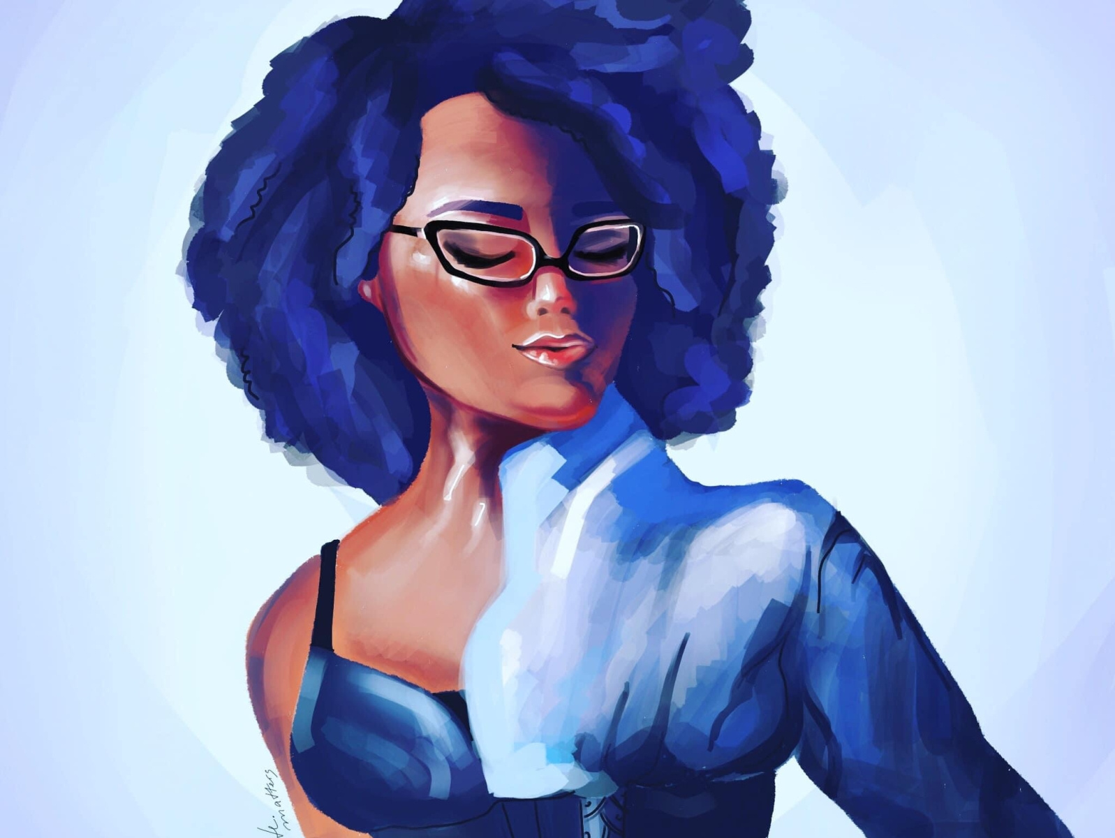 Lady in Blue by Dennitsa on Dribbble