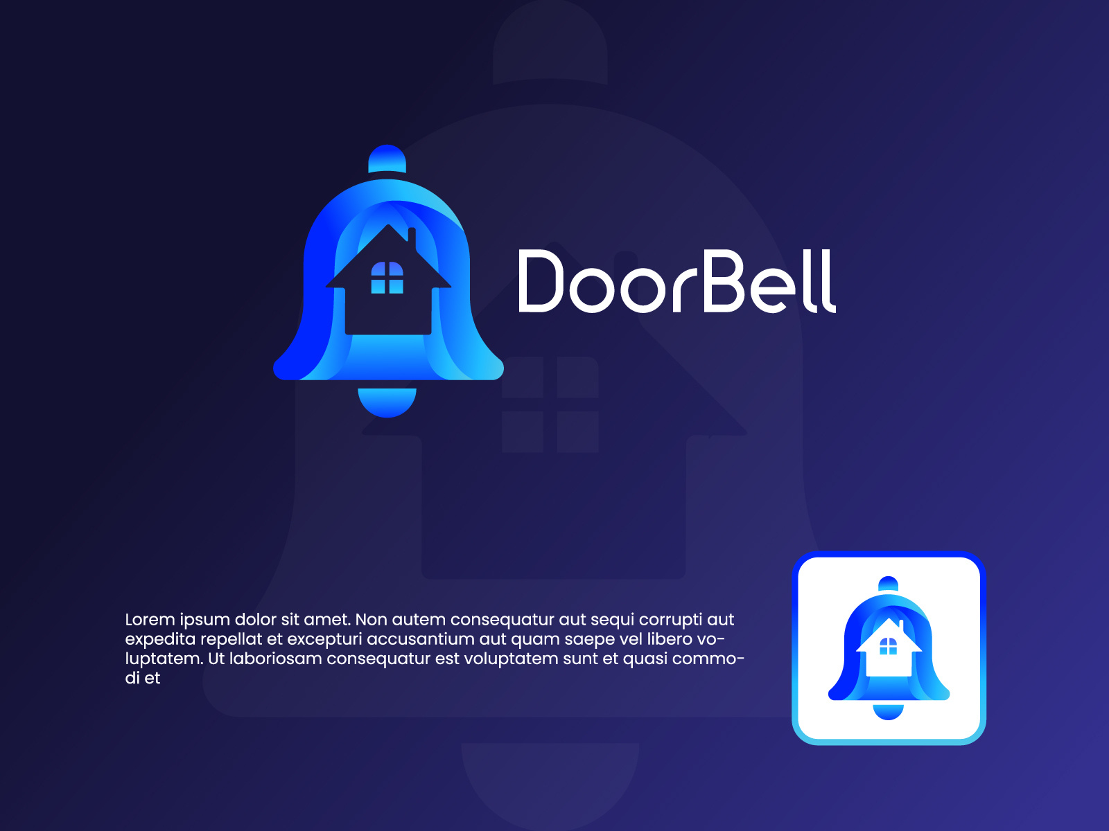 Home logo with Bell icon by Shamim Akter Joba on Dribbble