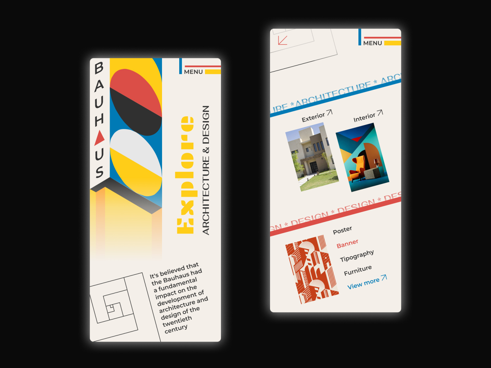 Ui & Ux concept in Bauhaus style by Bill Karimov on Dribbble