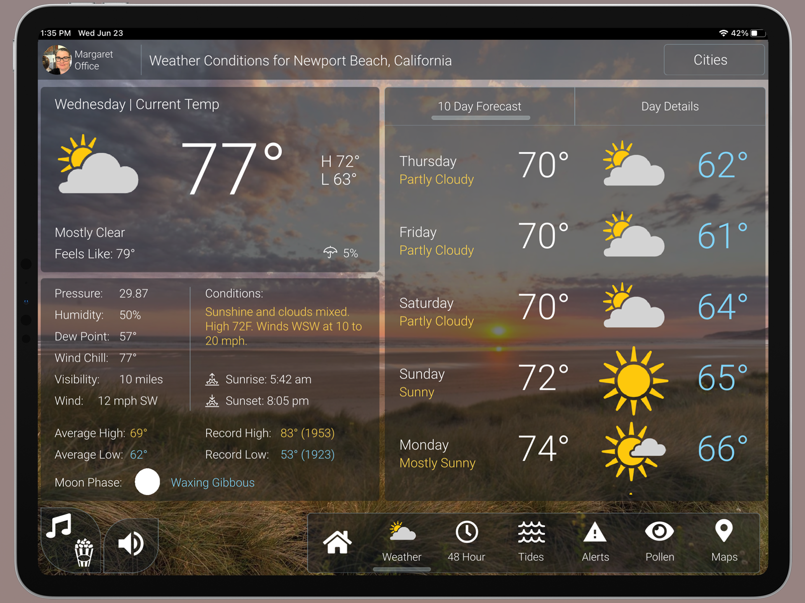 Weather UI by Margaret Holden on Dribbble