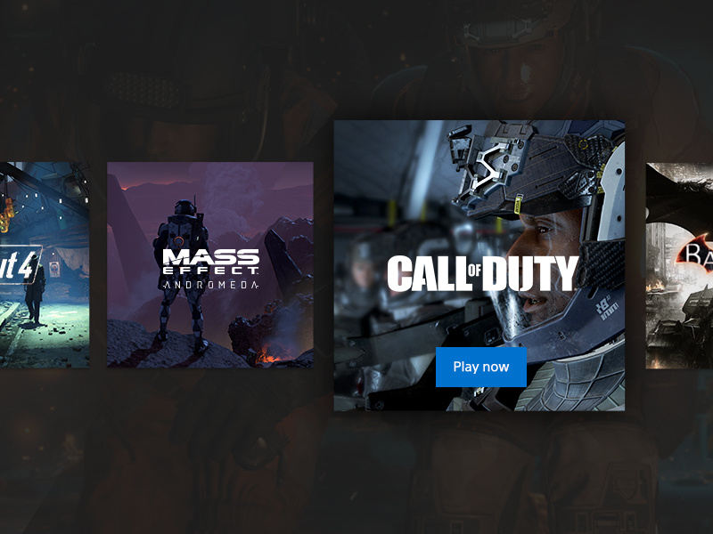 Carousel game selection by Simon Fairhurst on Dribbble