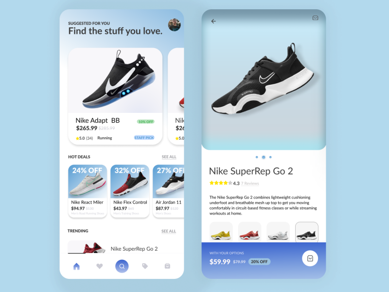 Shoes App I Sneaker App by Bisharat Iqbal on Dribbble