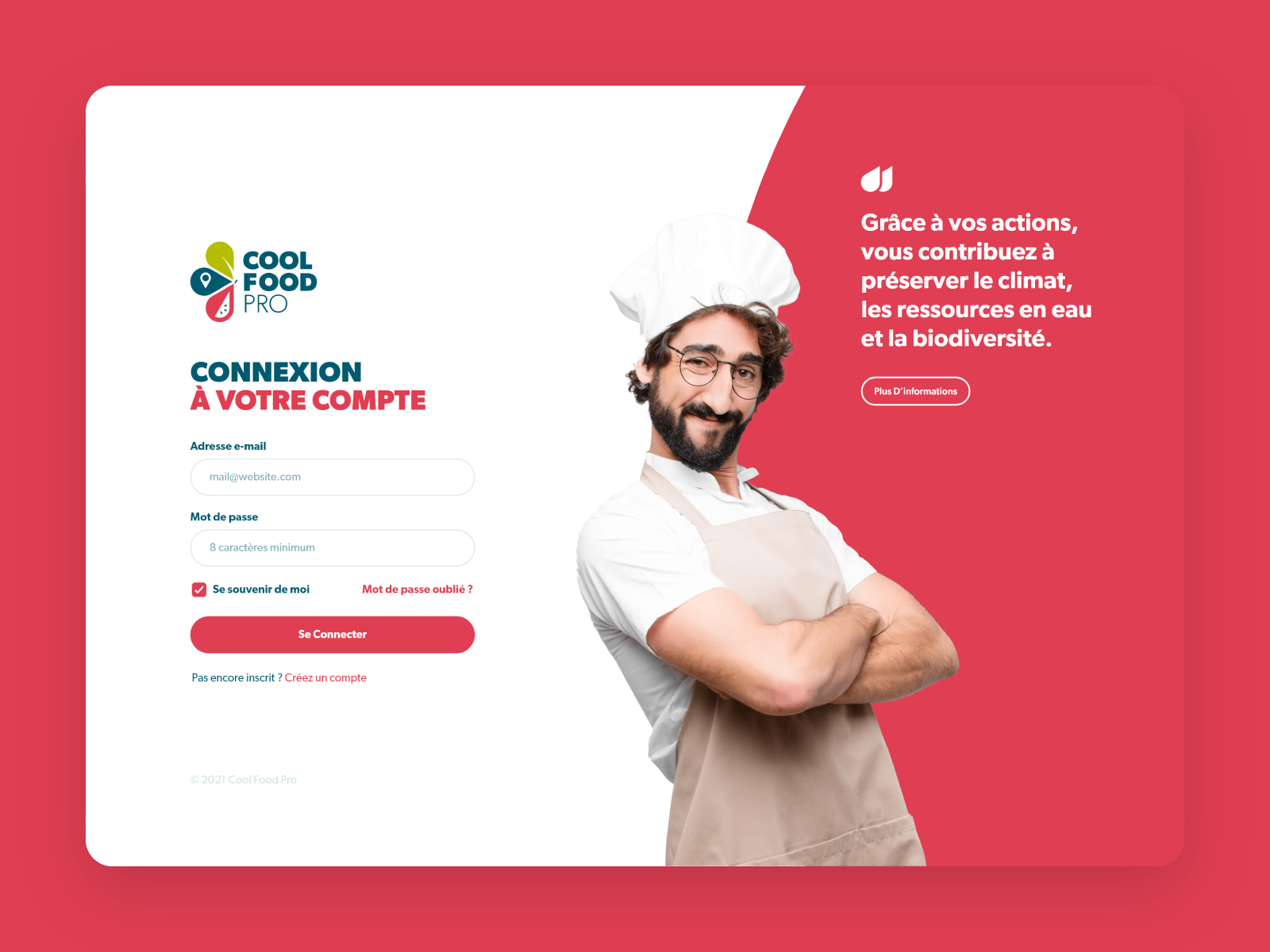 Login page — Cool Food Pro by Sébastien Favrot on Dribbble